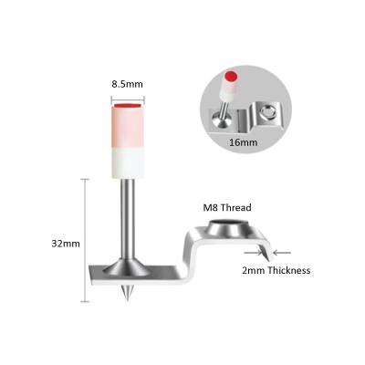 32mm Powder Actuated Nail with M8 Bracket – 100 pcs – Rambo